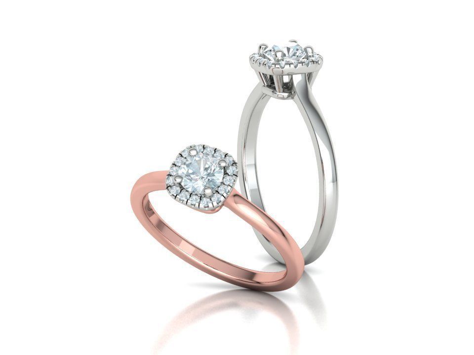 Halo Engagement Ring 40 pointer diamond stone 3dmodel 3D model 3D ...