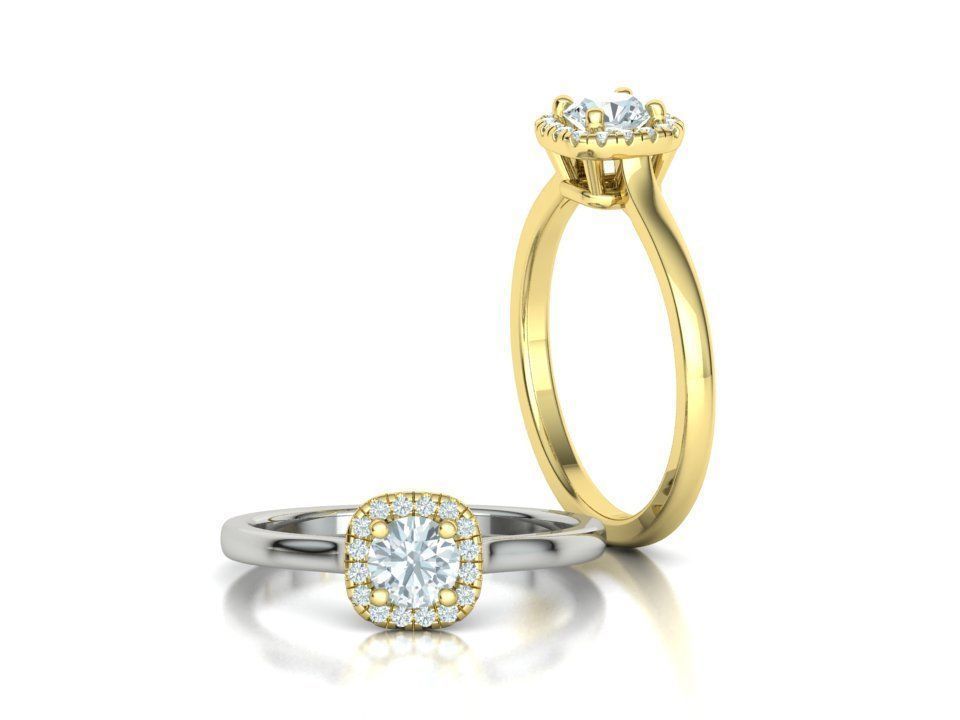 Halo Engagement Ring 40 pointer diamond stone 3dmodel 3D model 3D ...