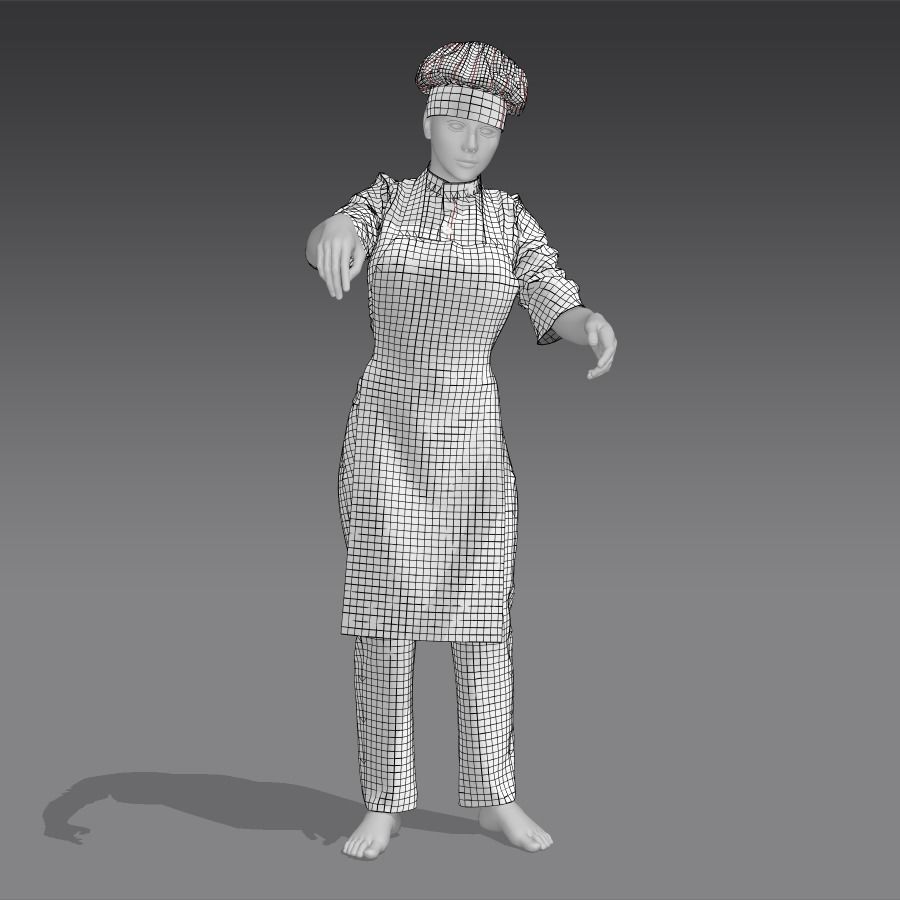 3D model female chef VR / AR / low-poly | CGTrader