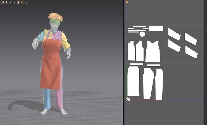 3D model female chef VR / AR / low-poly | CGTrader