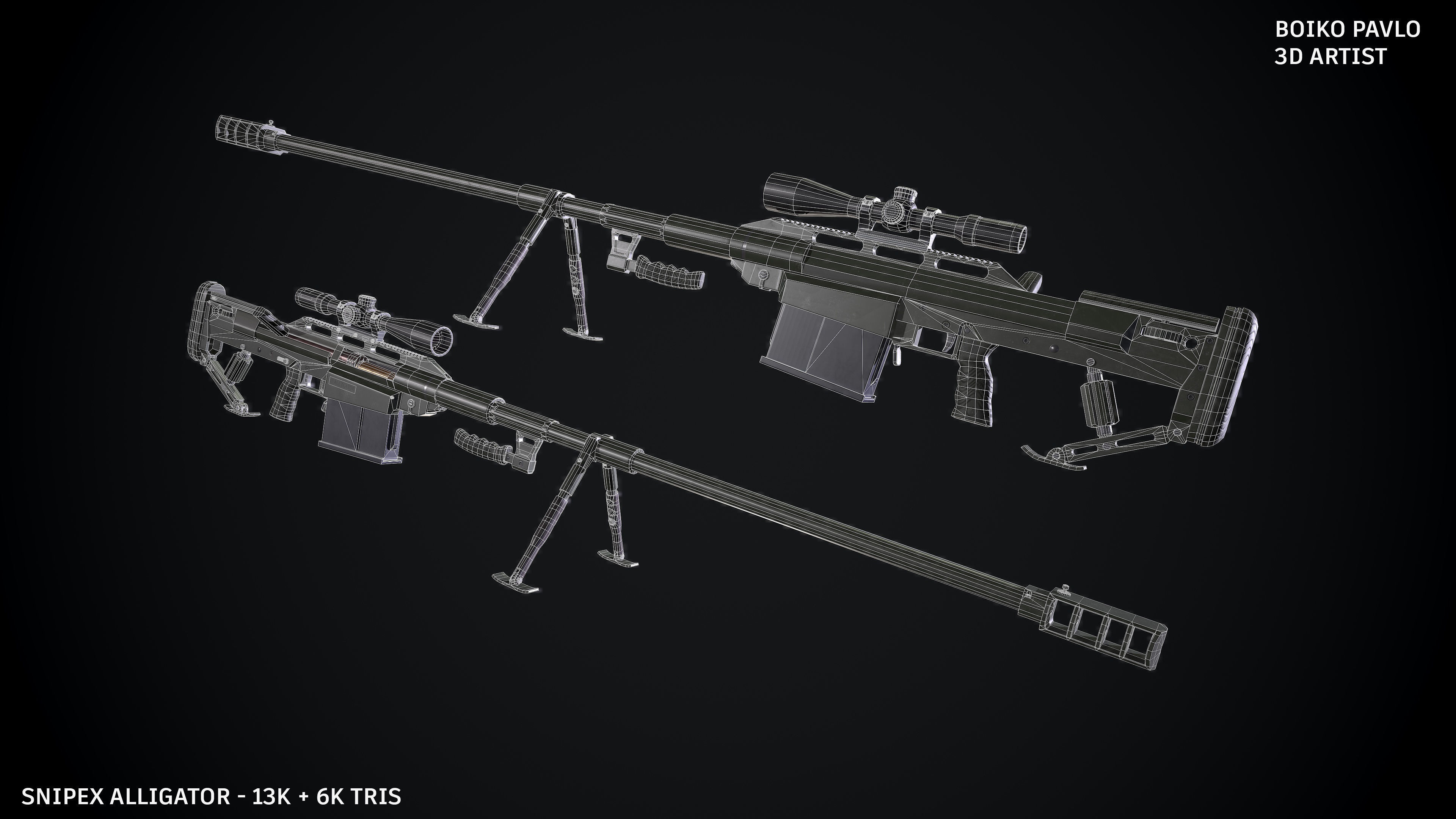 3D model Snipex Aligator VR / AR / low-poly | CGTrader