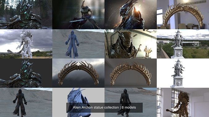 Alien Archon statue collection | CGTrader