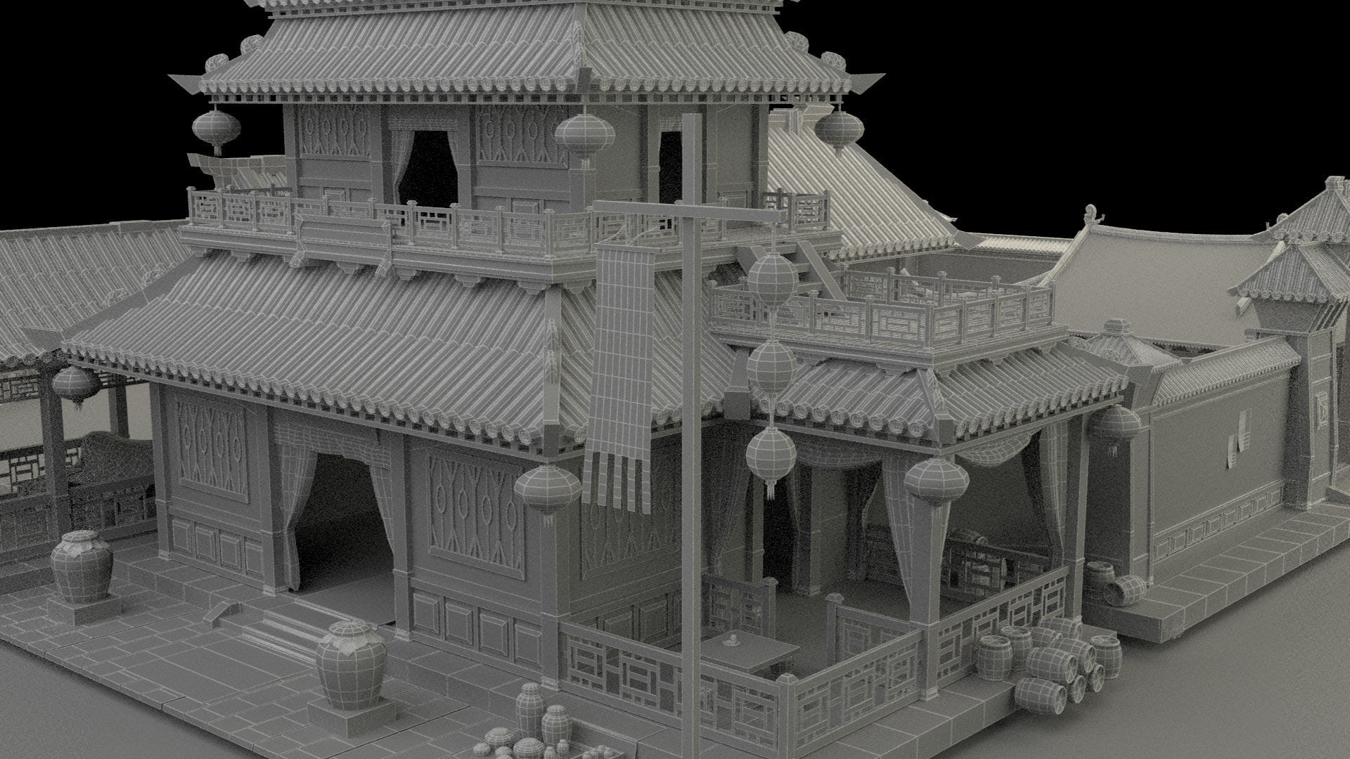 Chinese ancient courtyard house 3D model | CGTrader