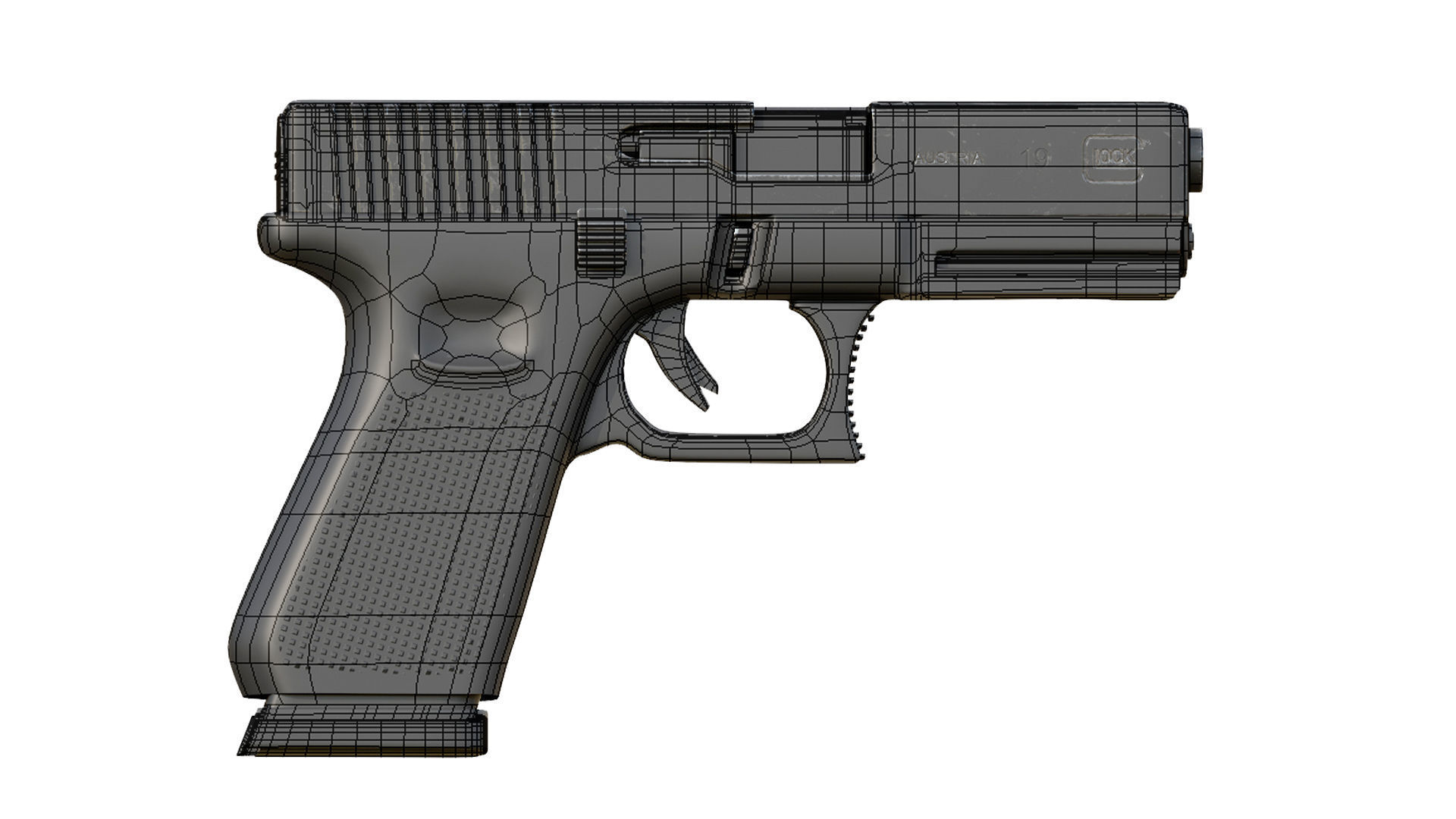 3D model gun side arm glock VR / AR / low-poly | CGTrader