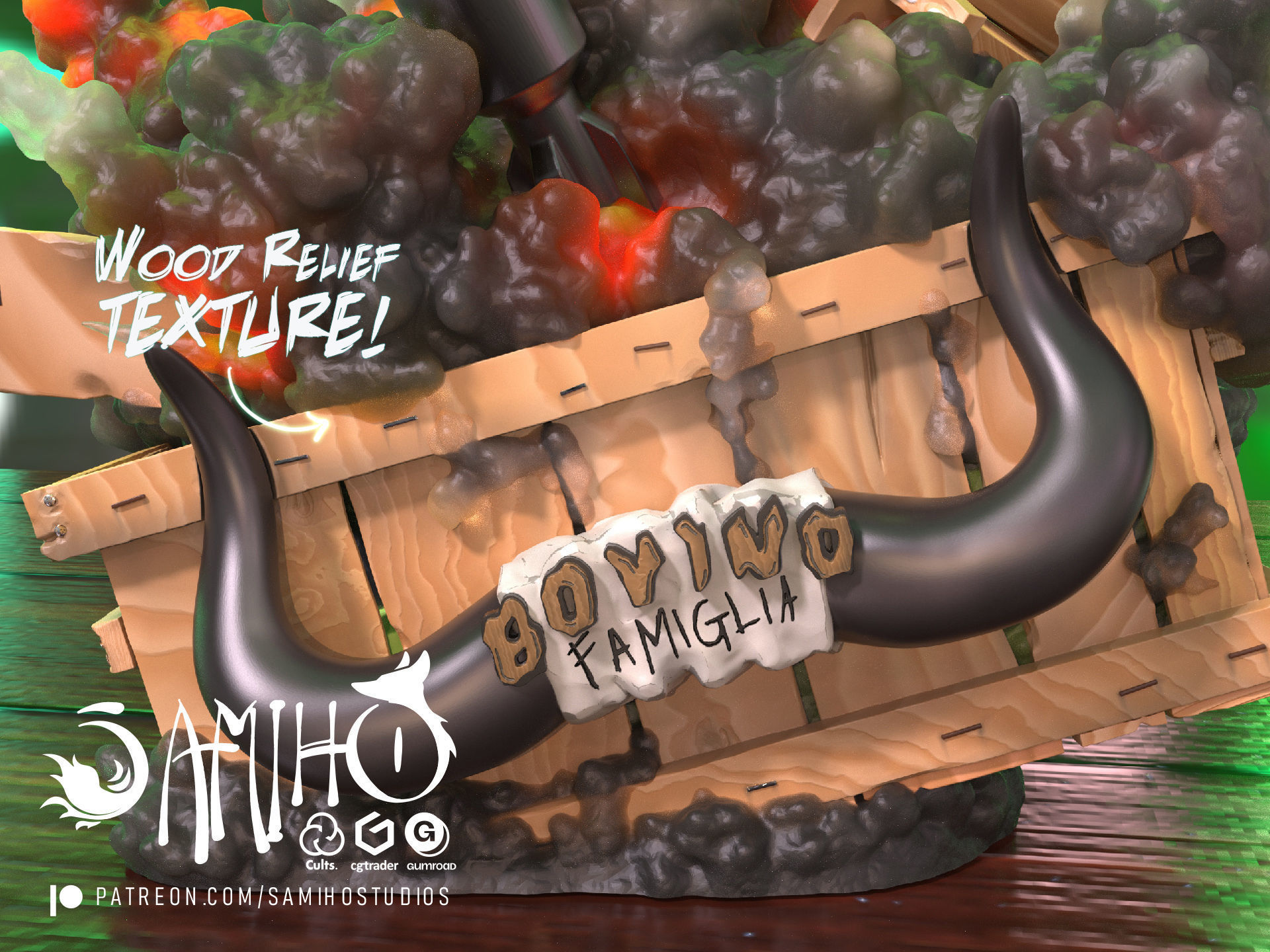 SAMIHO STUDIOS - LAMBO EXPLOSION SCENE - STLs ready for printing 3D ...