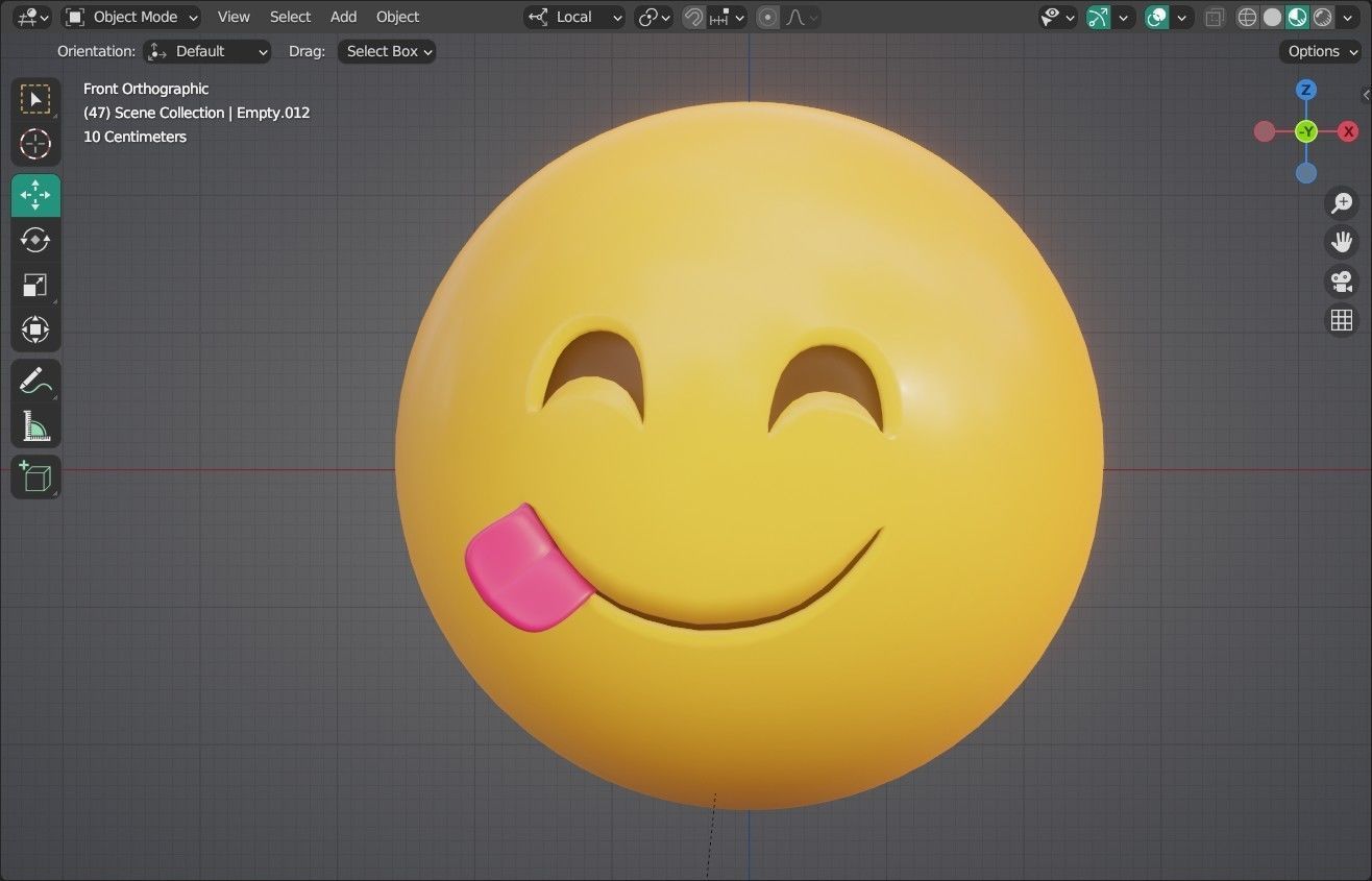 3D model Smiling Face with Licking lips Animated Emoji VR / AR / low ...