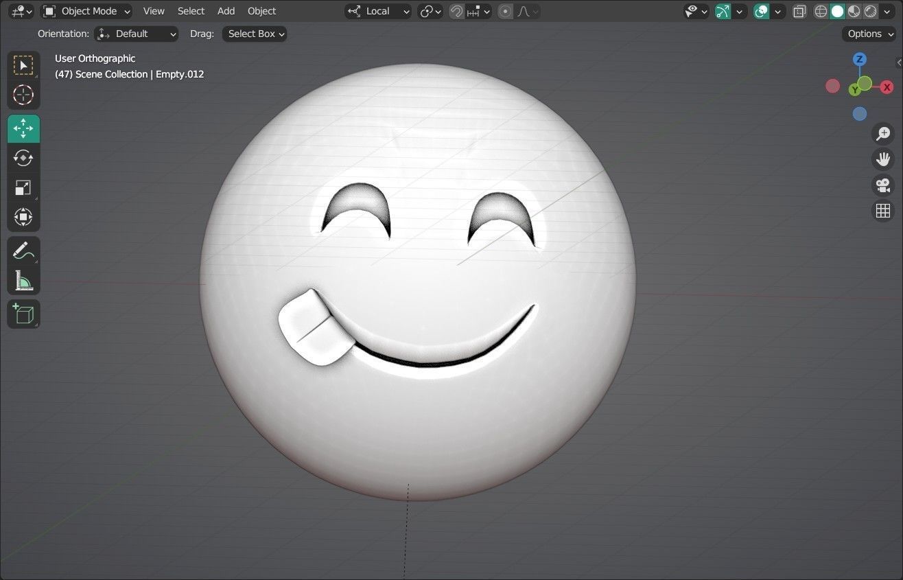 3D model Smiling Face with Licking lips Animated Emoji VR / AR / low ...