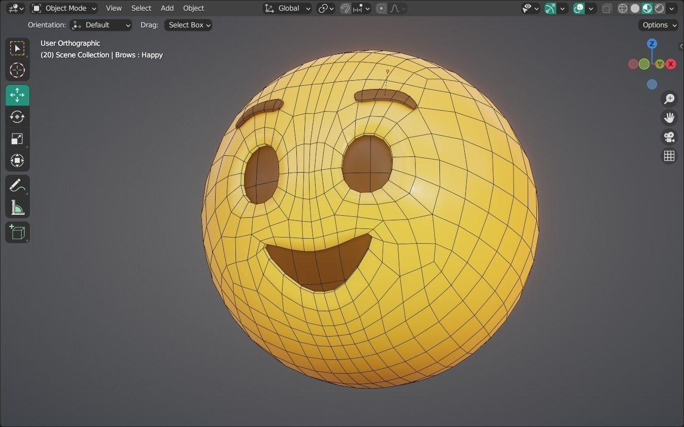 3D model Smiling face Animated Emoji VR / AR / low-poly | CGTrader