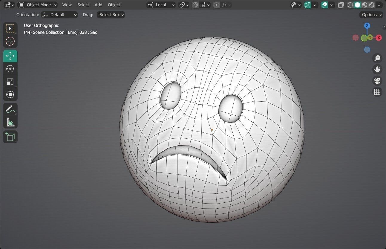 3D model Frowning face Animated Emoji Animated Emoji VR / AR / low-poly ...
