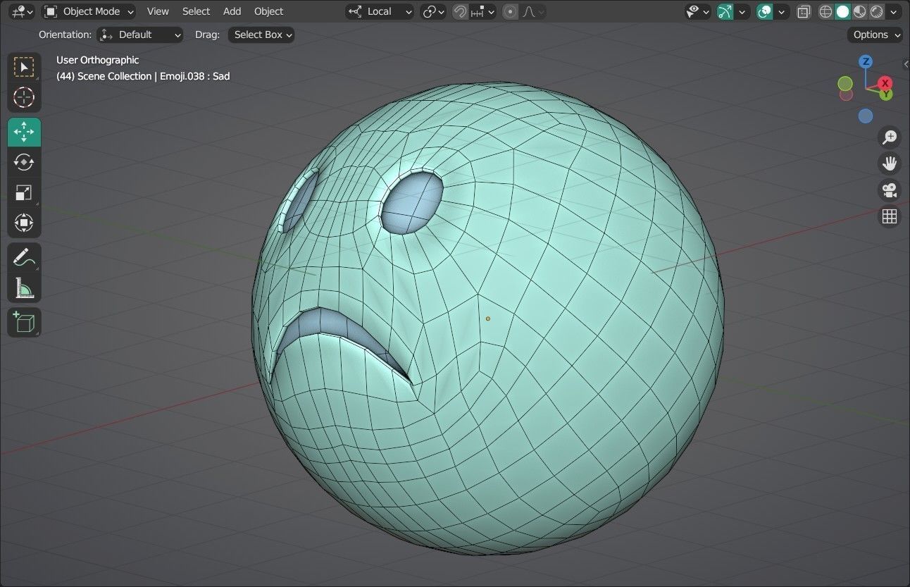 3D model Frowning face Animated Emoji Animated Emoji VR / AR / low-poly ...