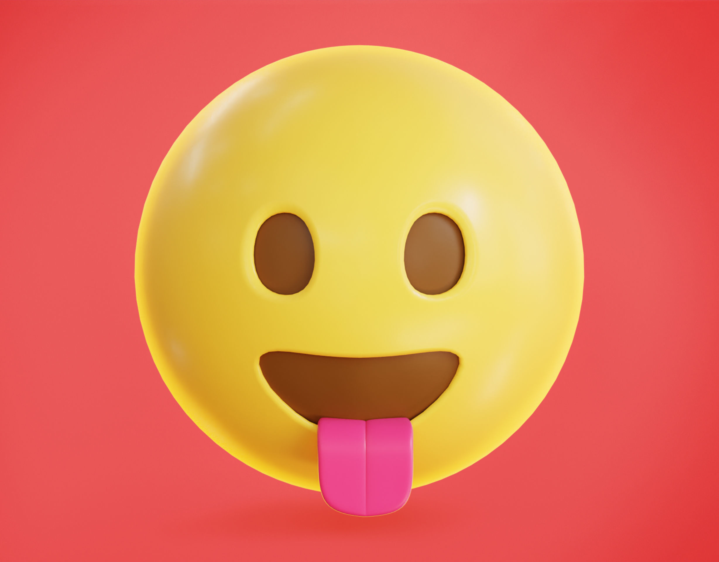 3D model face with Stuck out Tongue Animated Emoji VR / AR / low-poly ...