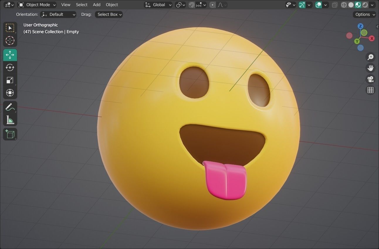 3D model face with Stuck out Tongue Animated Emoji VR / AR / low-poly ...