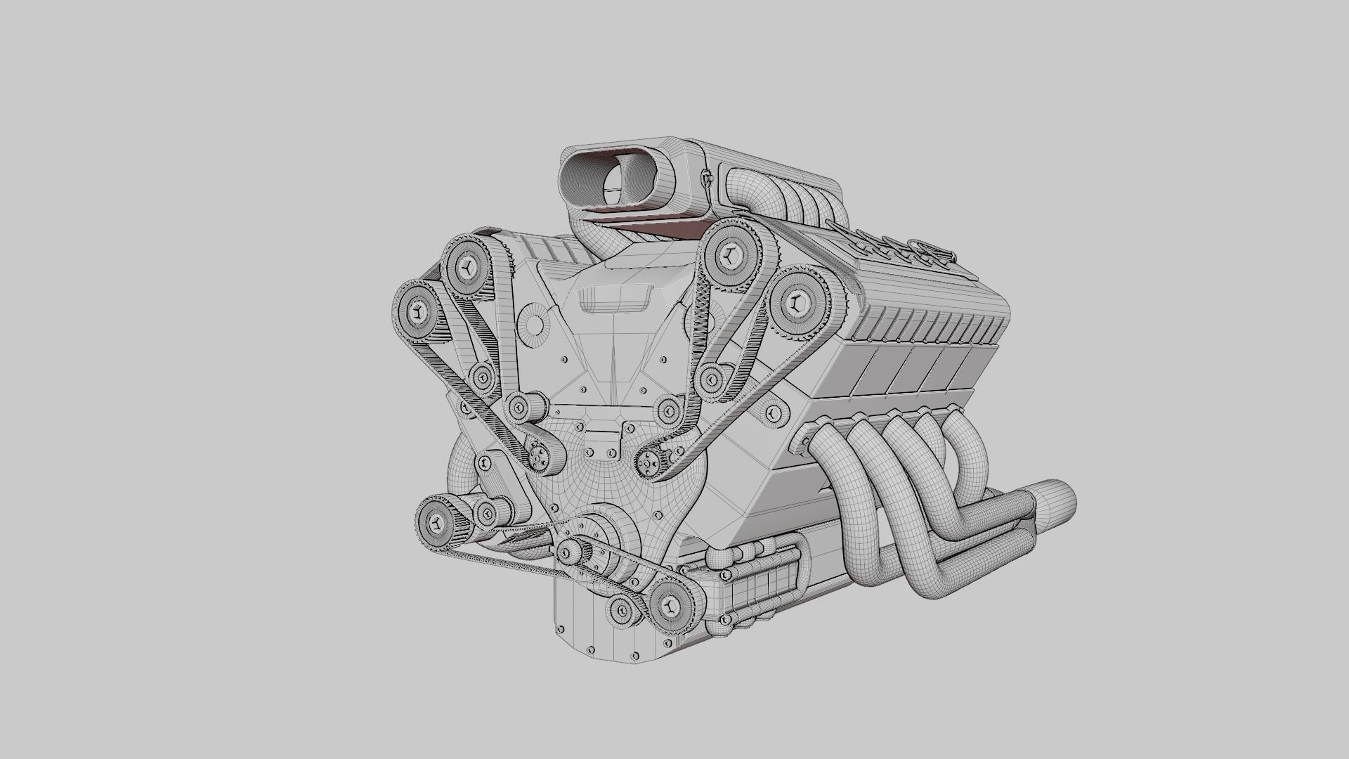 Highly-detailed V10 Engine 3D Model with Realistic Textures 3D model ...