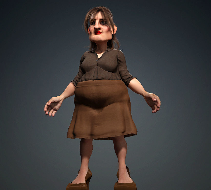 Mrs Ugly Rigged 3D Model 3D model rigged | CGTrader