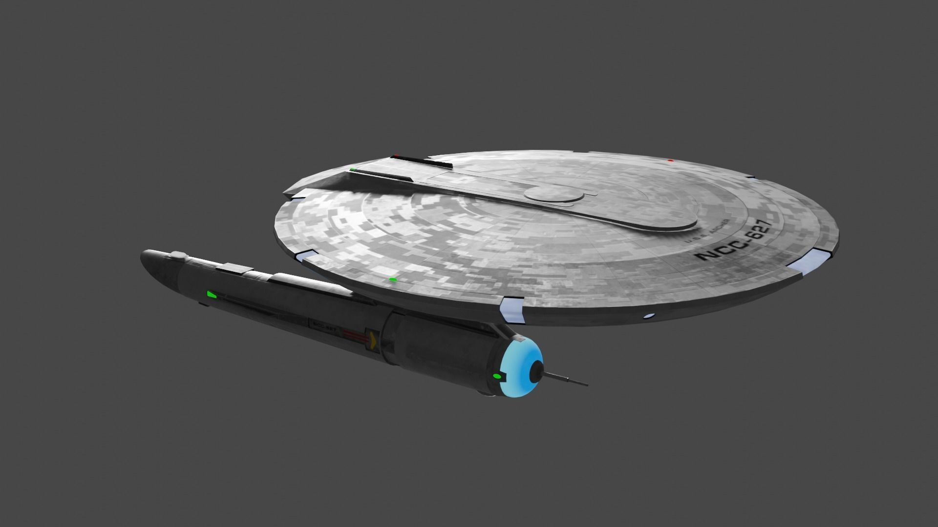 3D model Star Trek USS Archer NCC-627 Starship VR / AR / low-poly ...