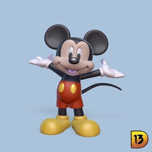 MiniPrint 001 - Mickey Mouse 3D model 3D printable | CGTrader