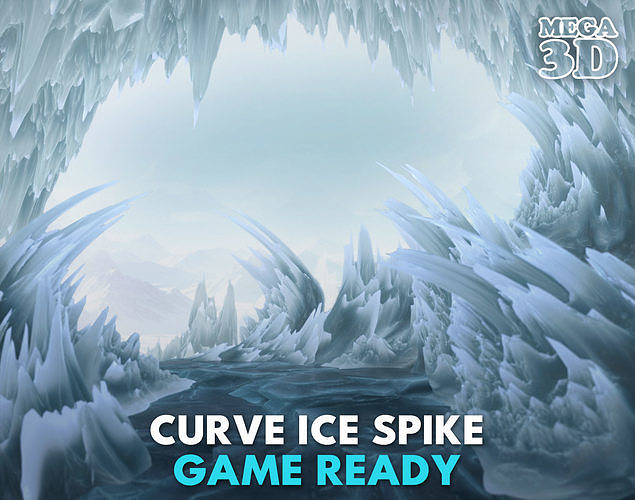 3D model Low poly Curve Ice Spike 230503 VR / AR / low-poly | CGTrader