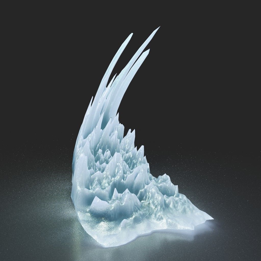 3D model Low poly Curve Ice Spike 230503 VR / AR / low-poly | CGTrader