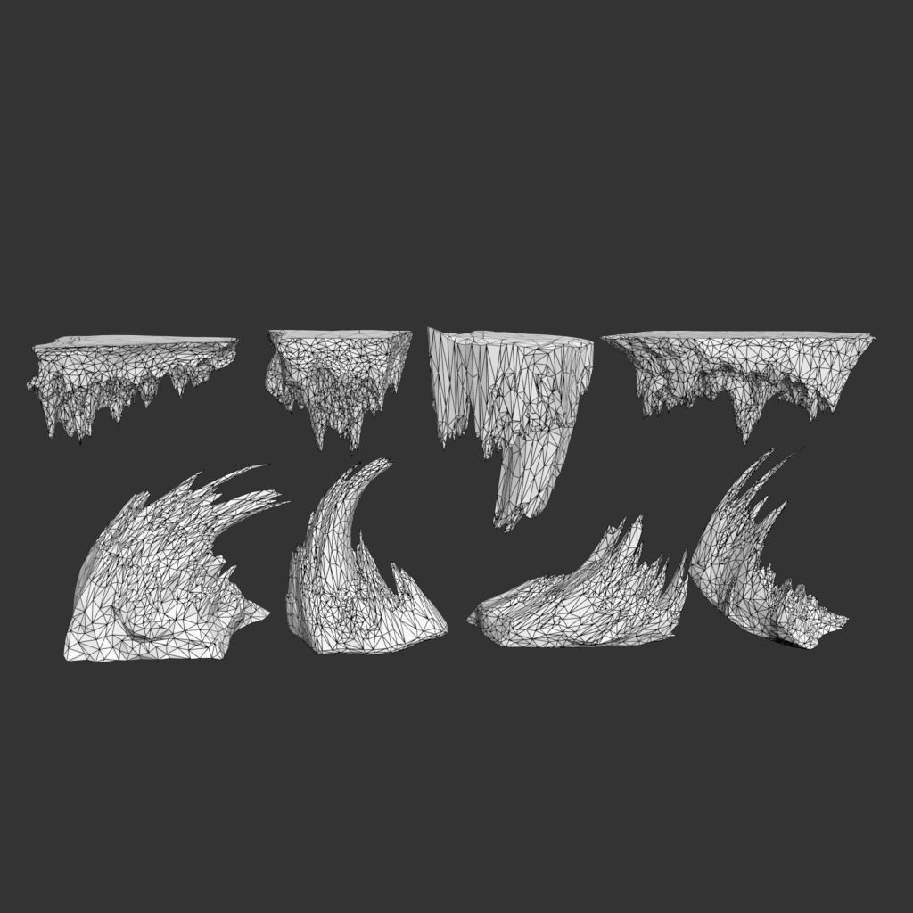 3D model Low poly Curve Ice Spike 230503 VR / AR / low-poly | CGTrader