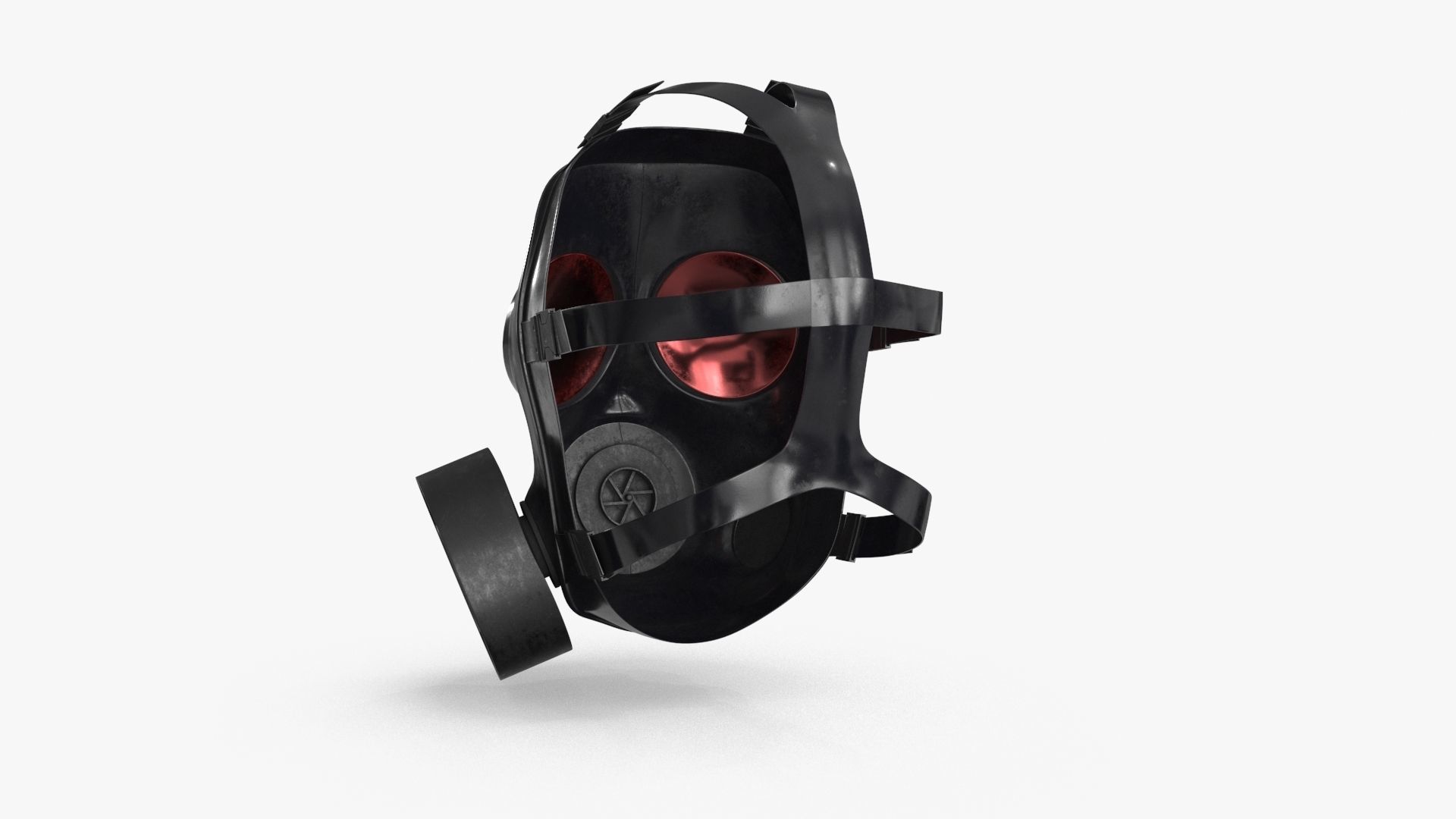 3D model Gas Mask Red Mirrored VR / AR / low-poly | CGTrader