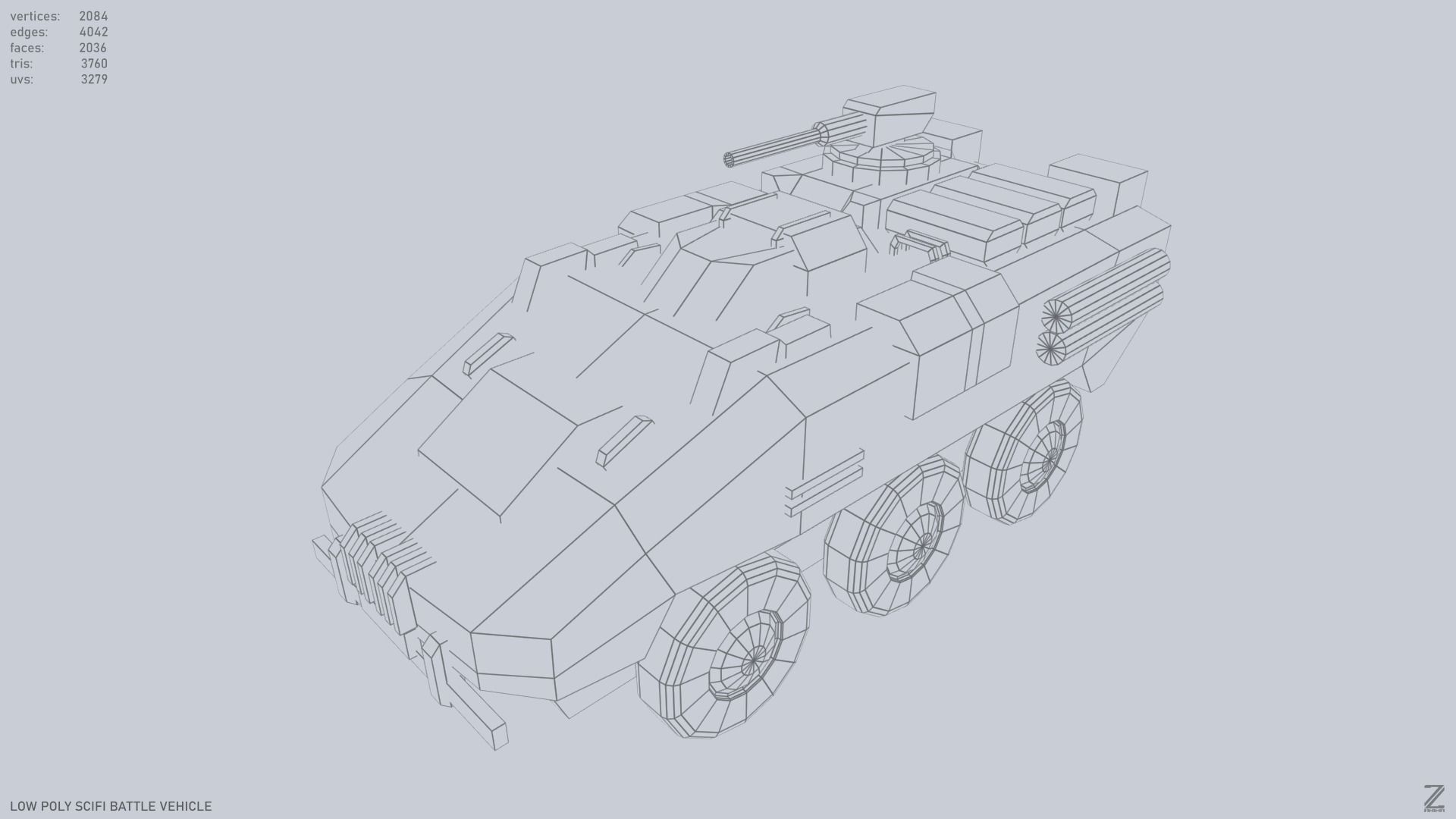 3D model Low poly scifi battle vehicle VR / AR / low-poly | CGTrader