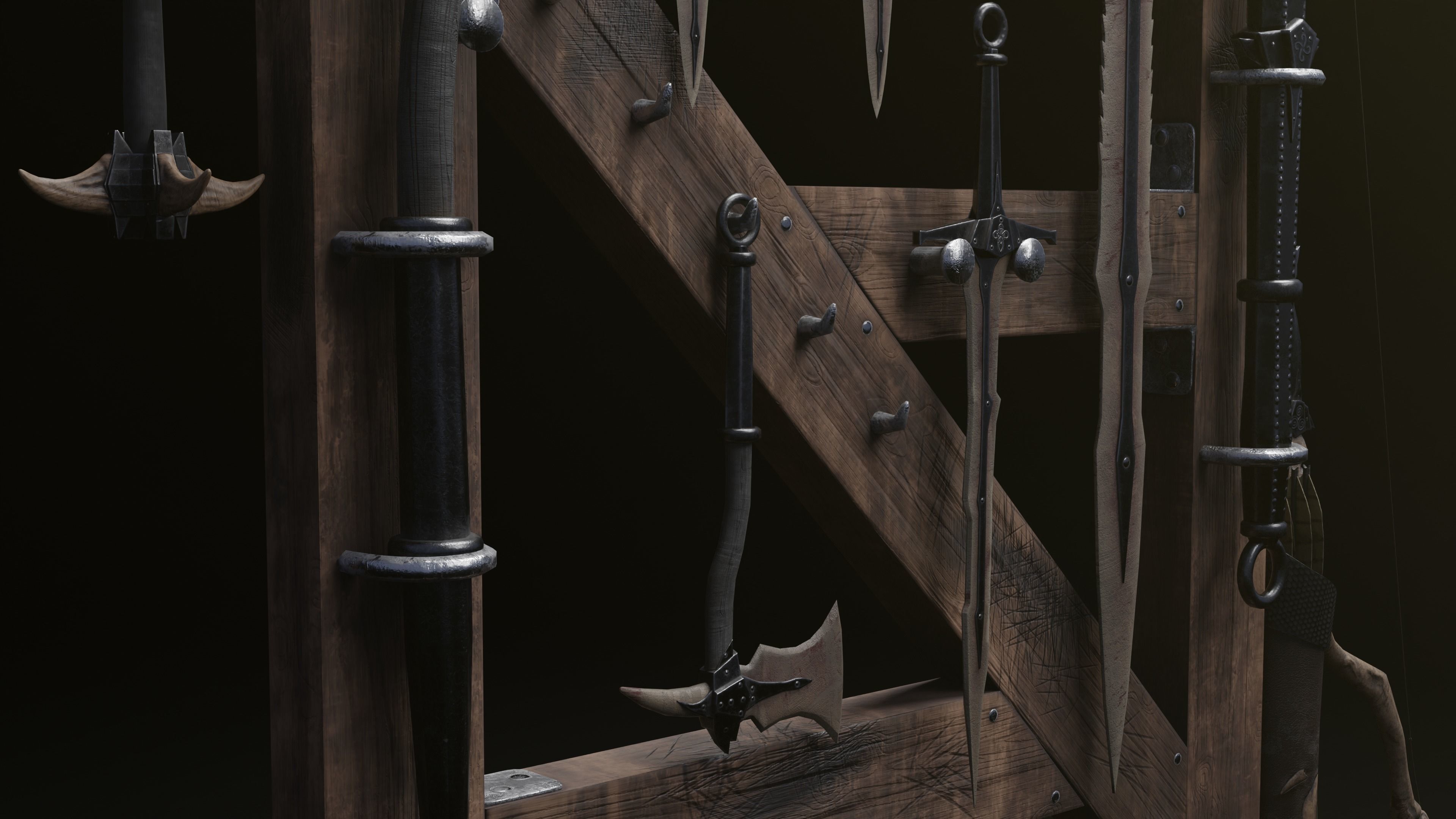 3D model Skyrim Dragon Bon Weapon set VR / AR / low-poly | CGTrader