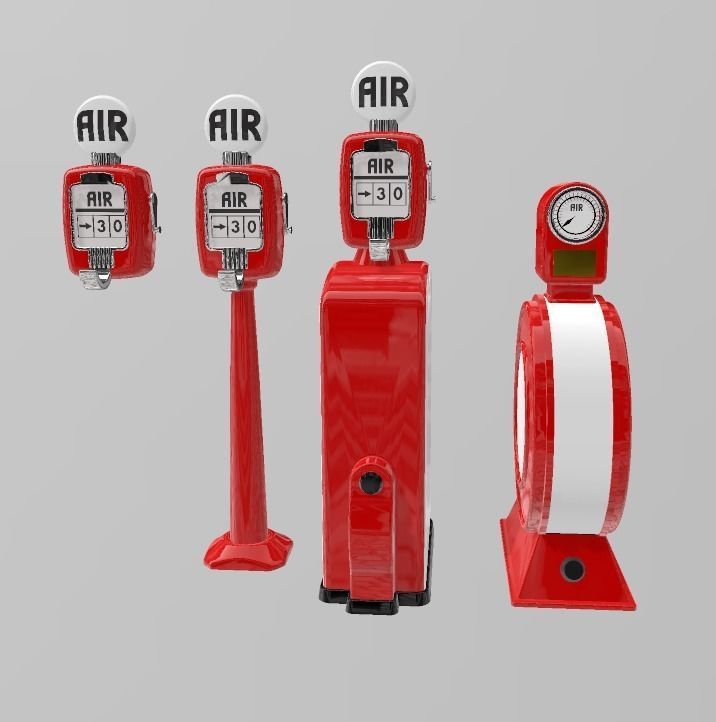 PACK OF 04 VINTAGE TIRE INFLATORS FOR DIORAMAS 3D model 3D printable ...