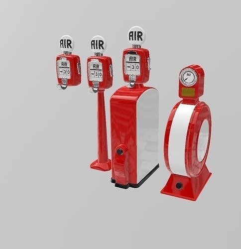 PACK OF 04 VINTAGE TIRE INFLATORS FOR DIORAMAS 3D model 3D printable ...