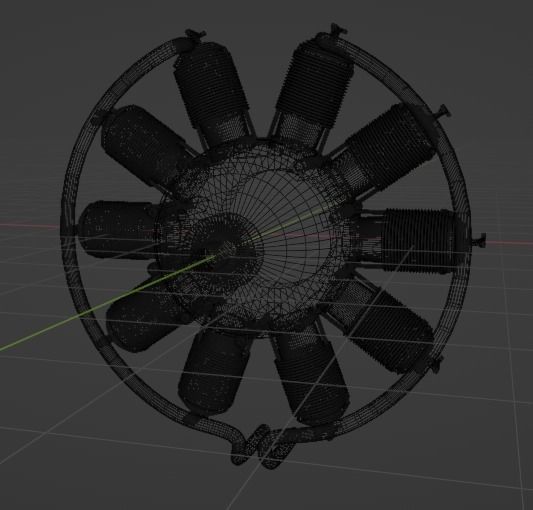 Anzani 10-cylinder radial aircraft engine 3D model | CGTrader