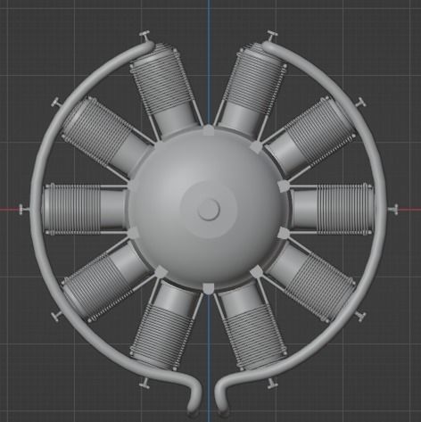 Anzani 10-cylinder radial aircraft engine 3D model | CGTrader