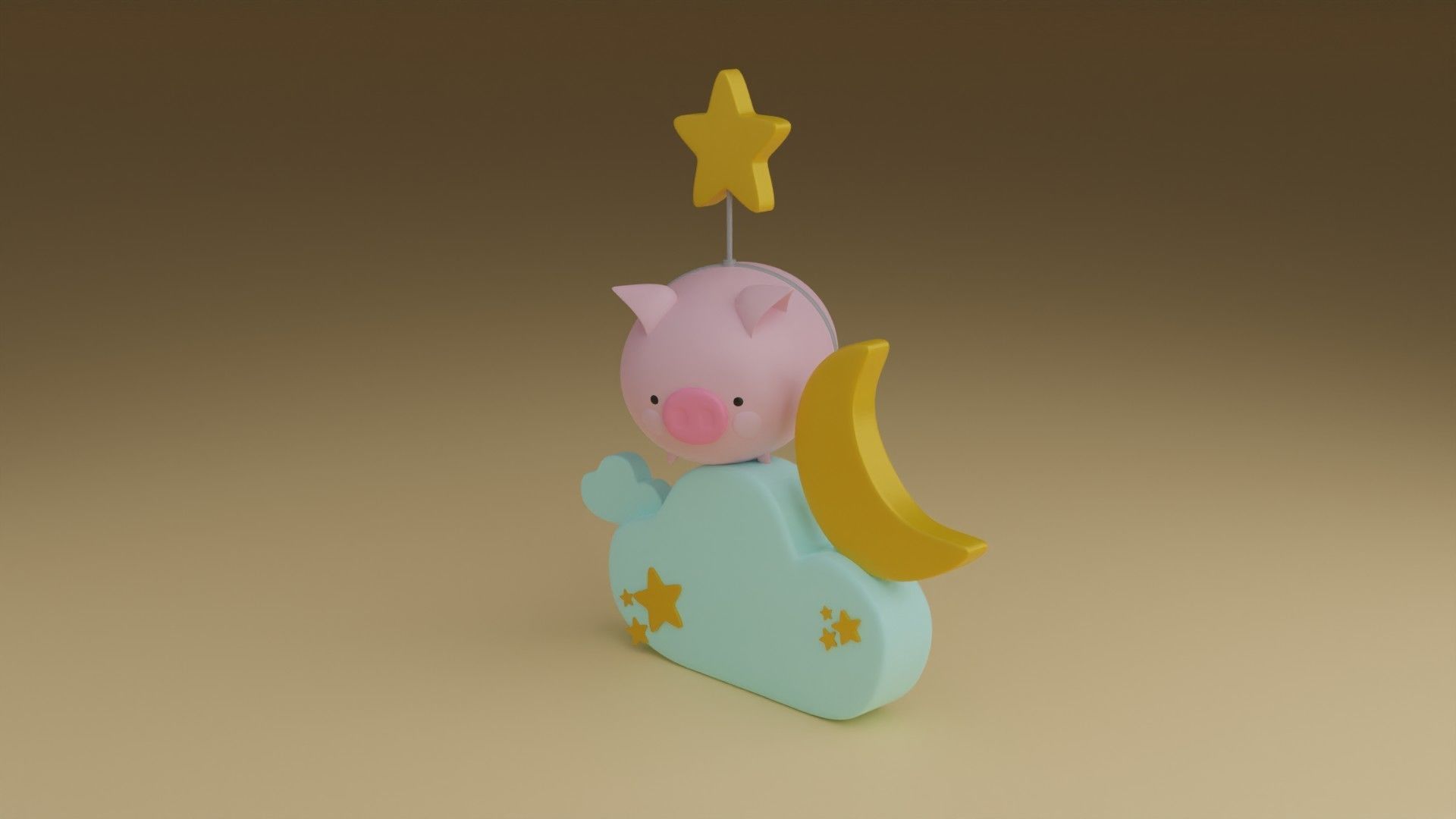good night pig 3D model 3D printable | CGTrader