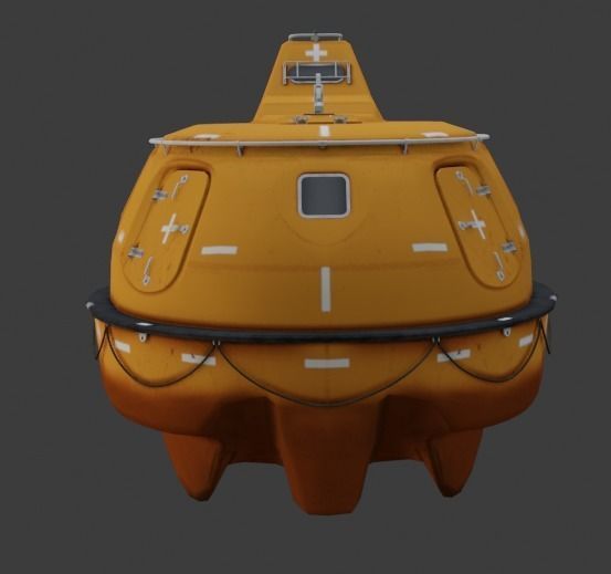 3D model Single Fall Lifeboat Capsule 3D low-poly model VR / AR / low ...