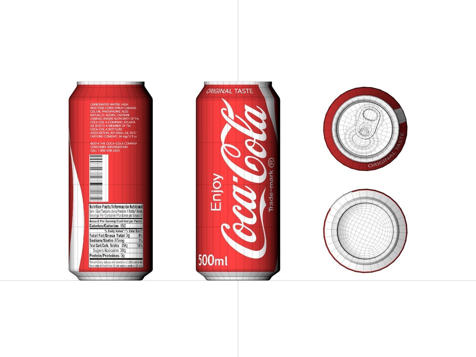 3D model Coca Cola Can 500ml VR / AR / low-poly | CGTrader