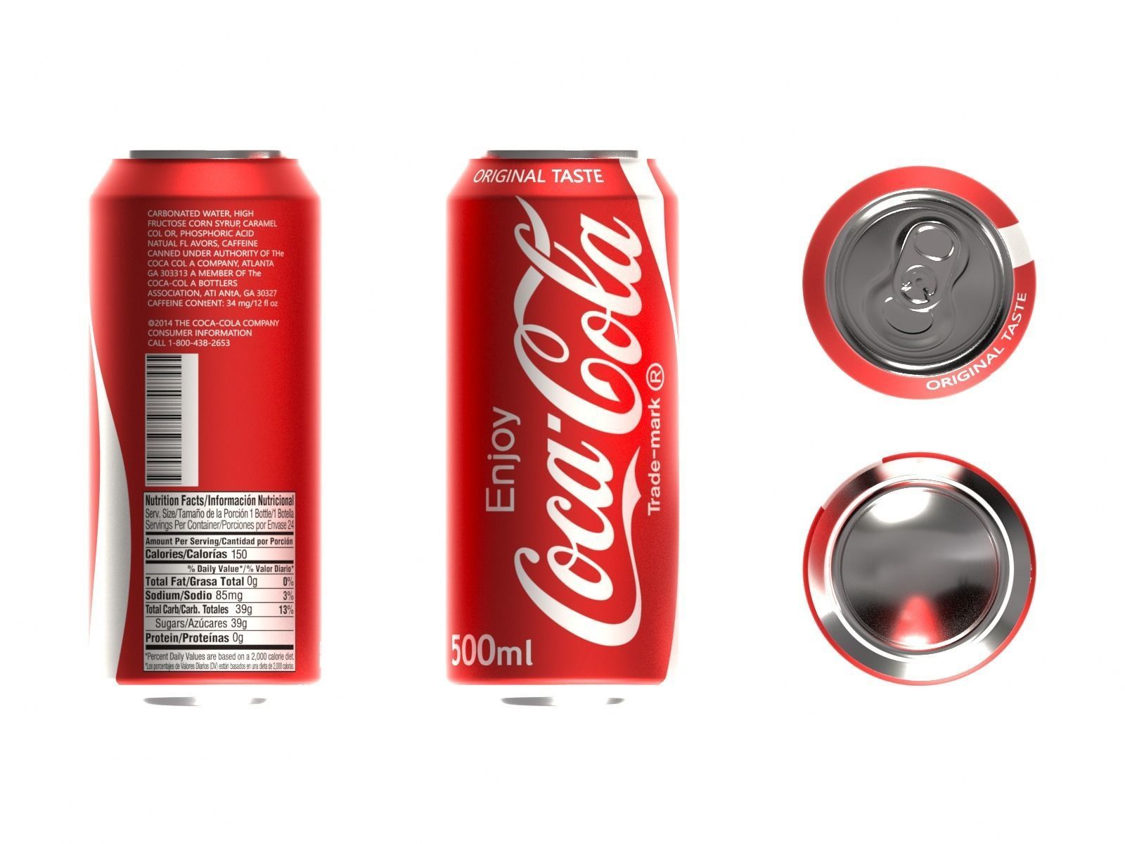 3D model Coca Cola Can 500ml VR / AR / low-poly | CGTrader