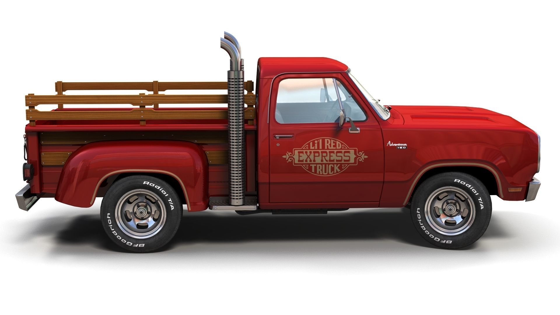 3D model 1976 Dodge Lil Red Express truck VR / AR / low-poly | CGTrader