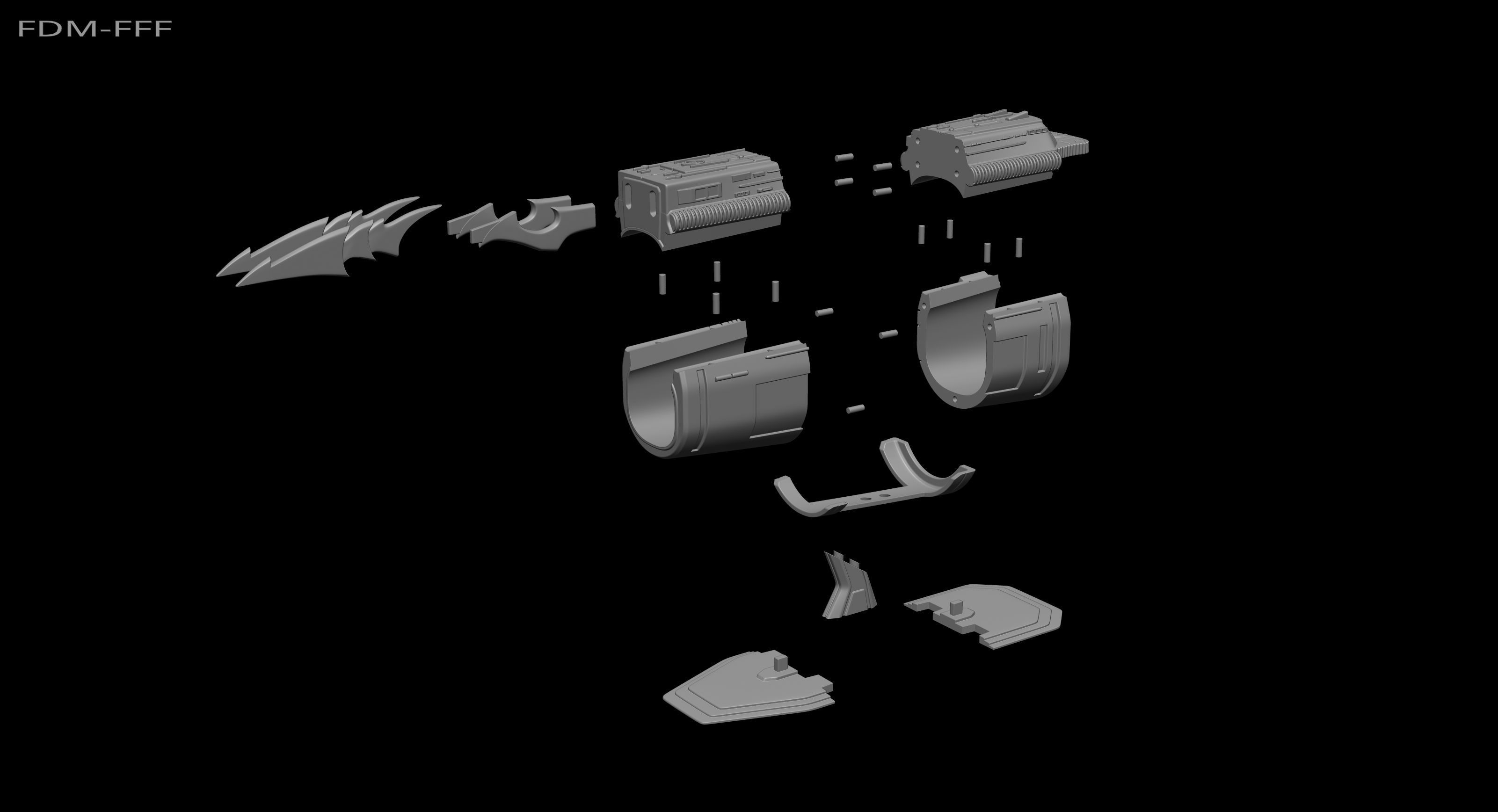 Predator Gauntlet Forearm Right File STL-OBJ for 3D printer 3D model 3D ...