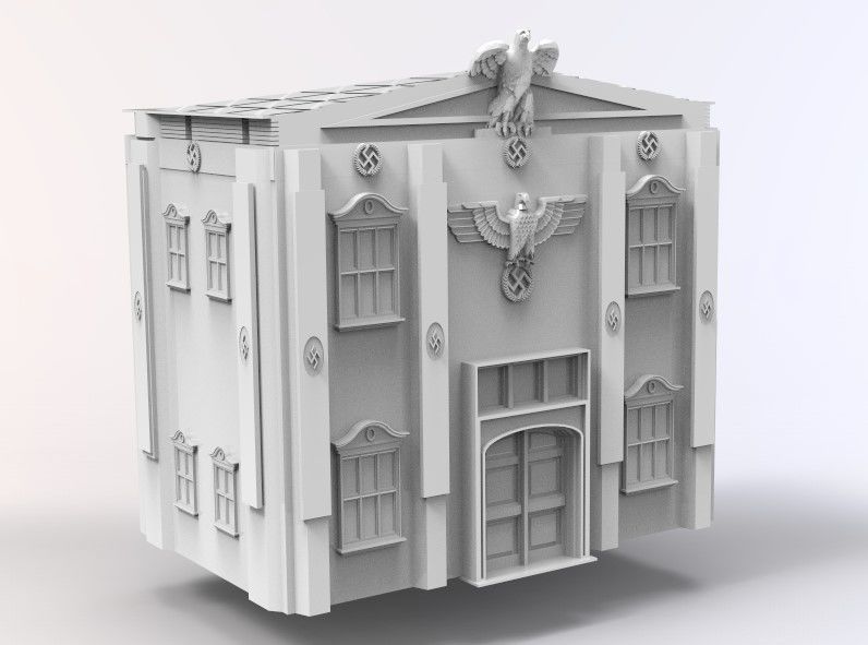 WW2 GERMAN BUILD WITH EAGLE AND FLAGS 3D model 3D printable | CGTrader