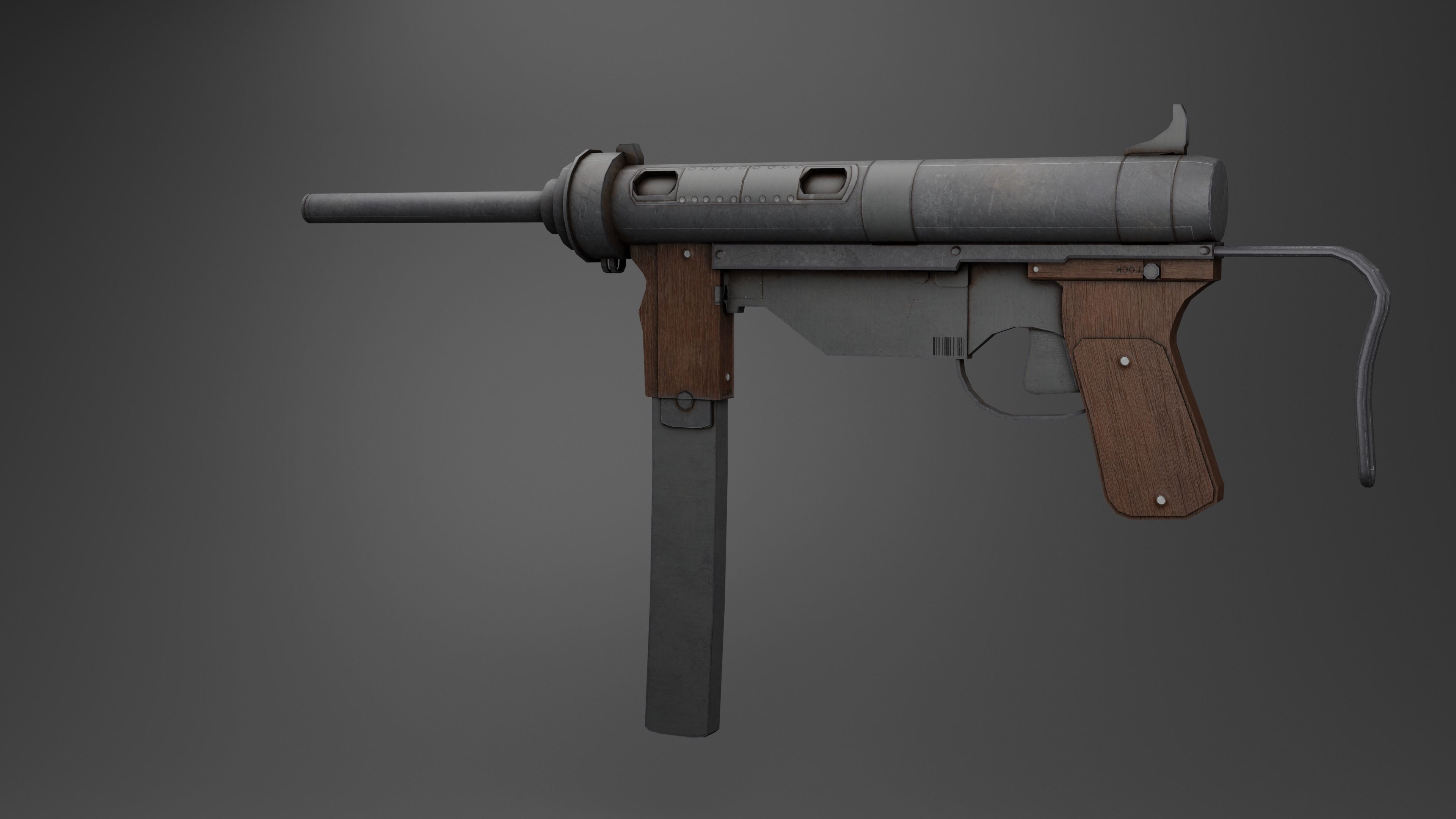 WW2 SMG Gamready Model free VR / AR / low-poly 3D model | CGTrader