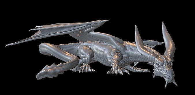 Sneaking fire dragon stl file 3D model 3D printable | CGTrader