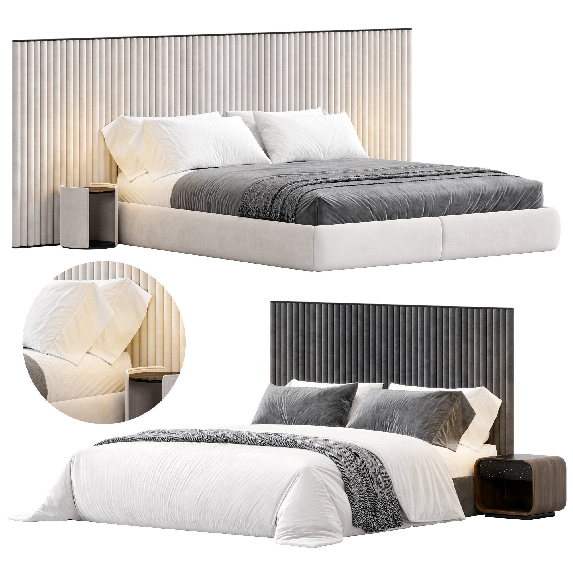 Biarritz Slim Bed by Flexform 3D model | CGTrader