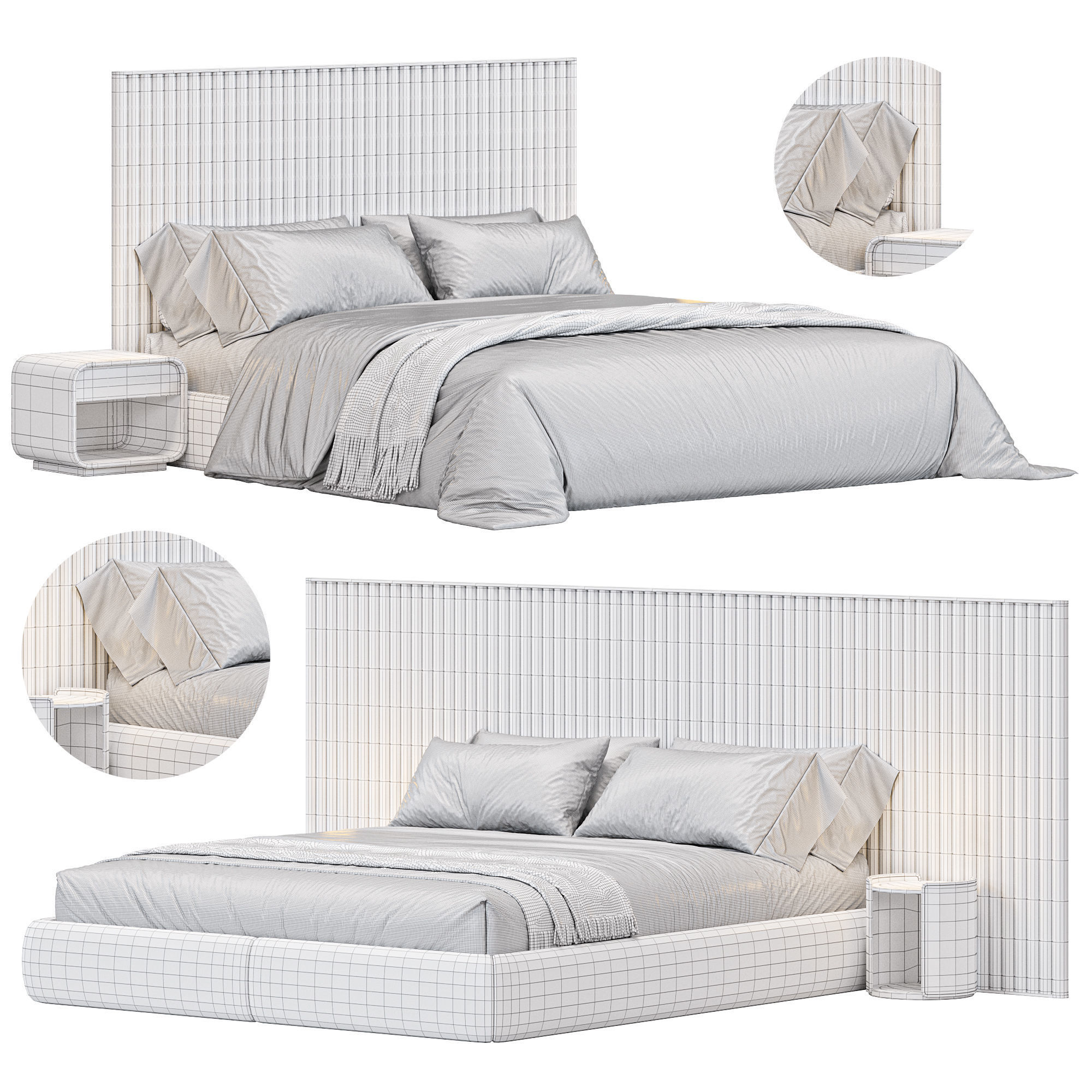 Biarritz Slim Bed by Flexform 3D model | CGTrader