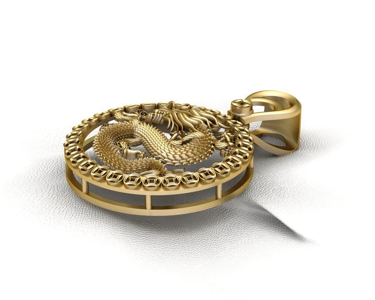 Chinese Dragon Pendant 3D print model 3D model 3D printable | CGTrader