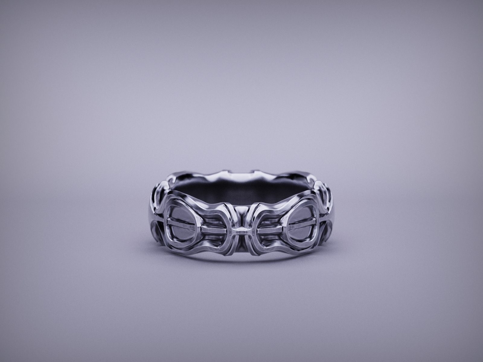Band Modern Tech Ring 3D model 3D printable | CGTrader
