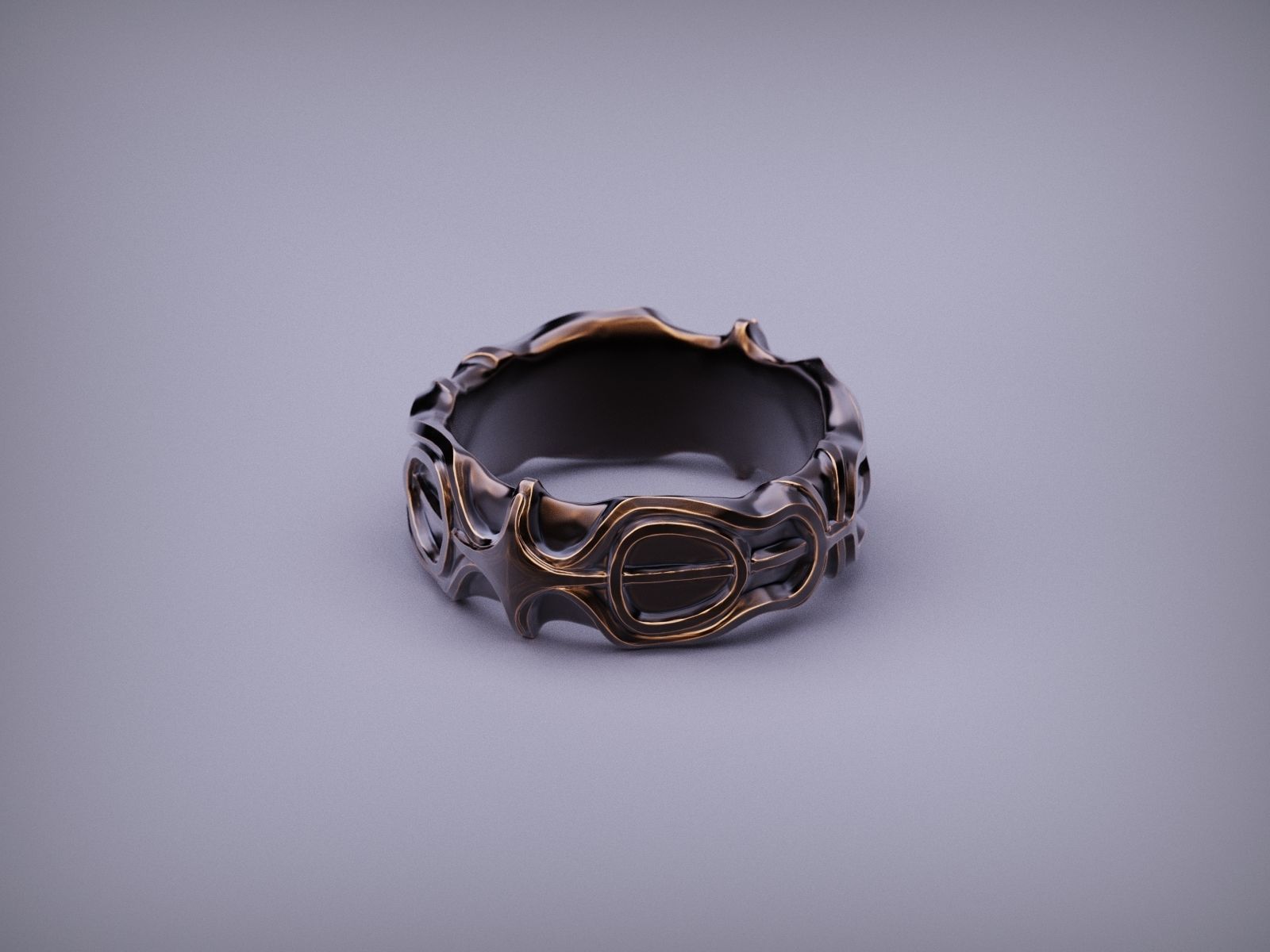 Band Modern Tech Ring 3D model 3D printable | CGTrader