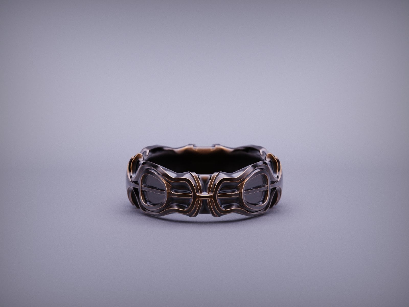 Band Modern Tech Ring 3D model 3D printable | CGTrader