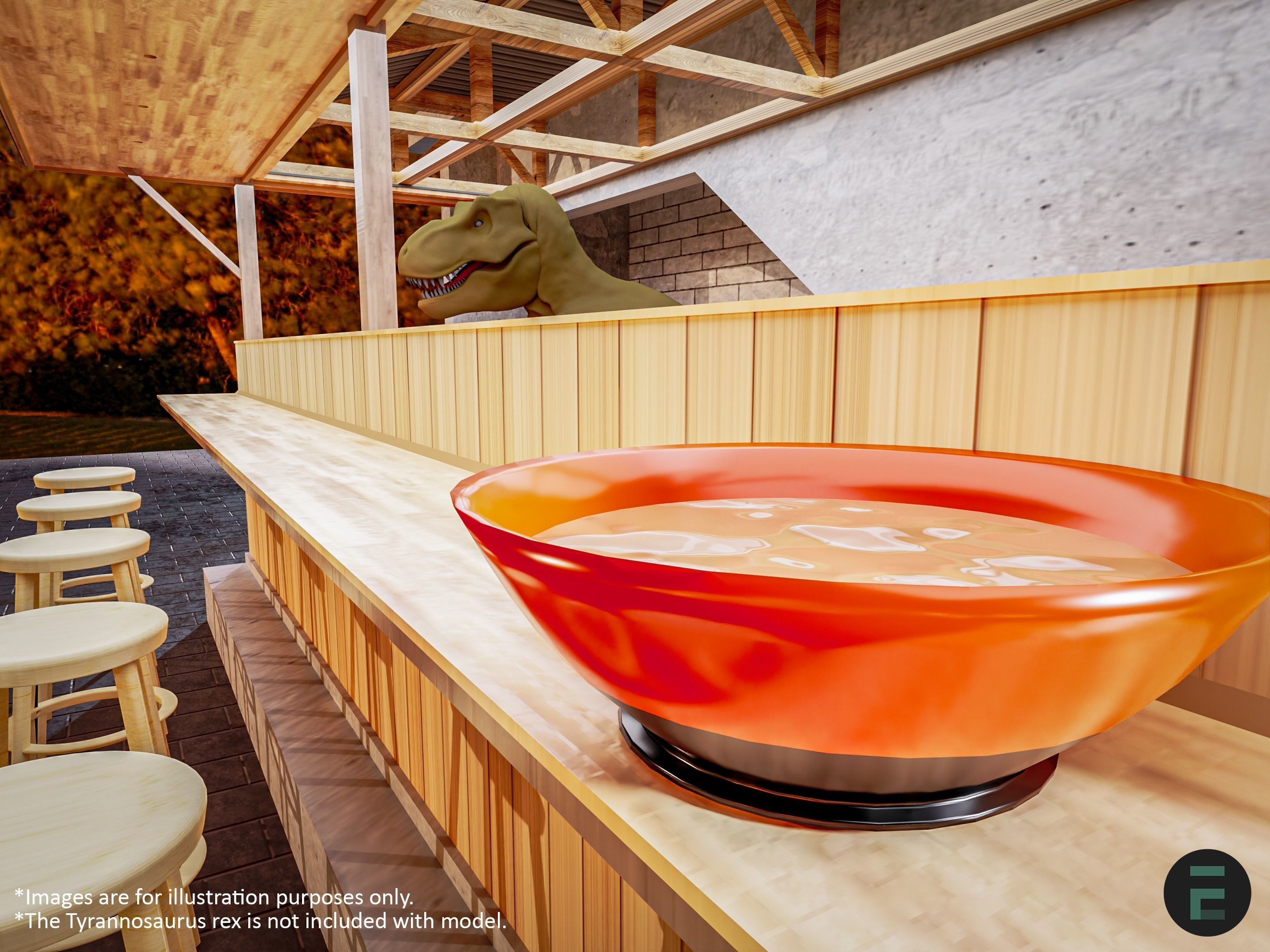 Japanese street Ramen shop counter 3D model | CGTrader