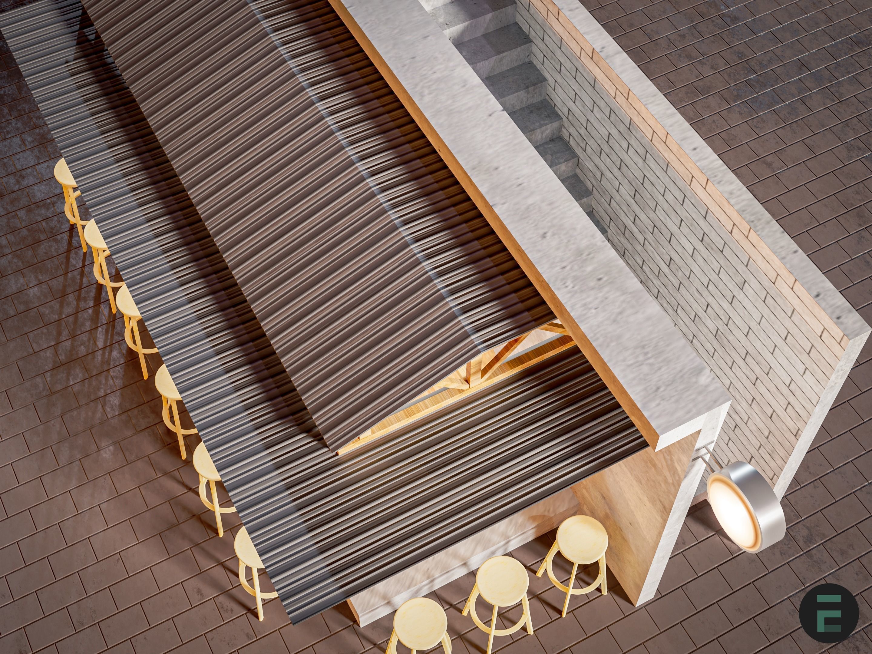 Japanese street Ramen shop counter 3D model | CGTrader