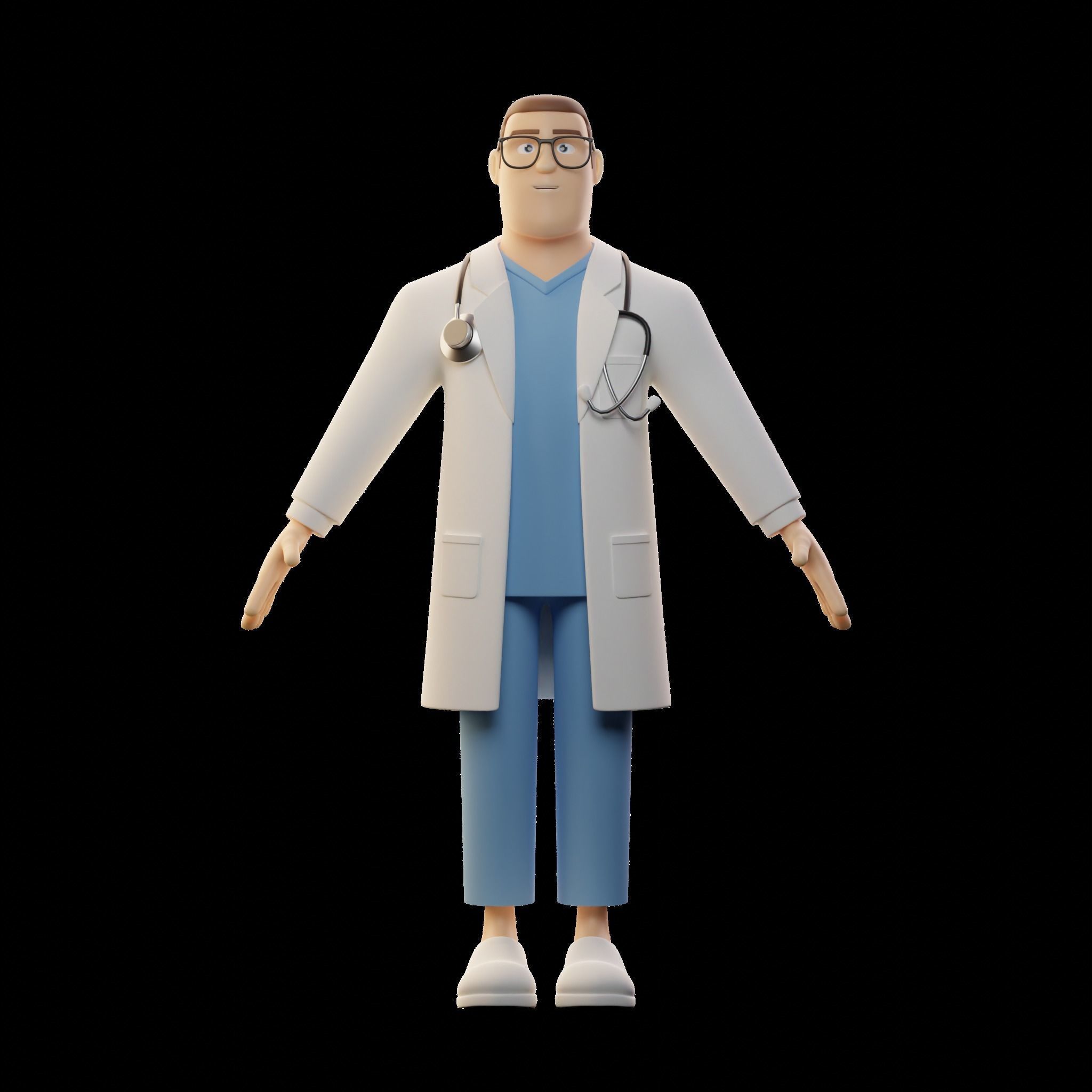 Doctor Male Cartoon Character Illustration 3D model 3D model | CGTrader