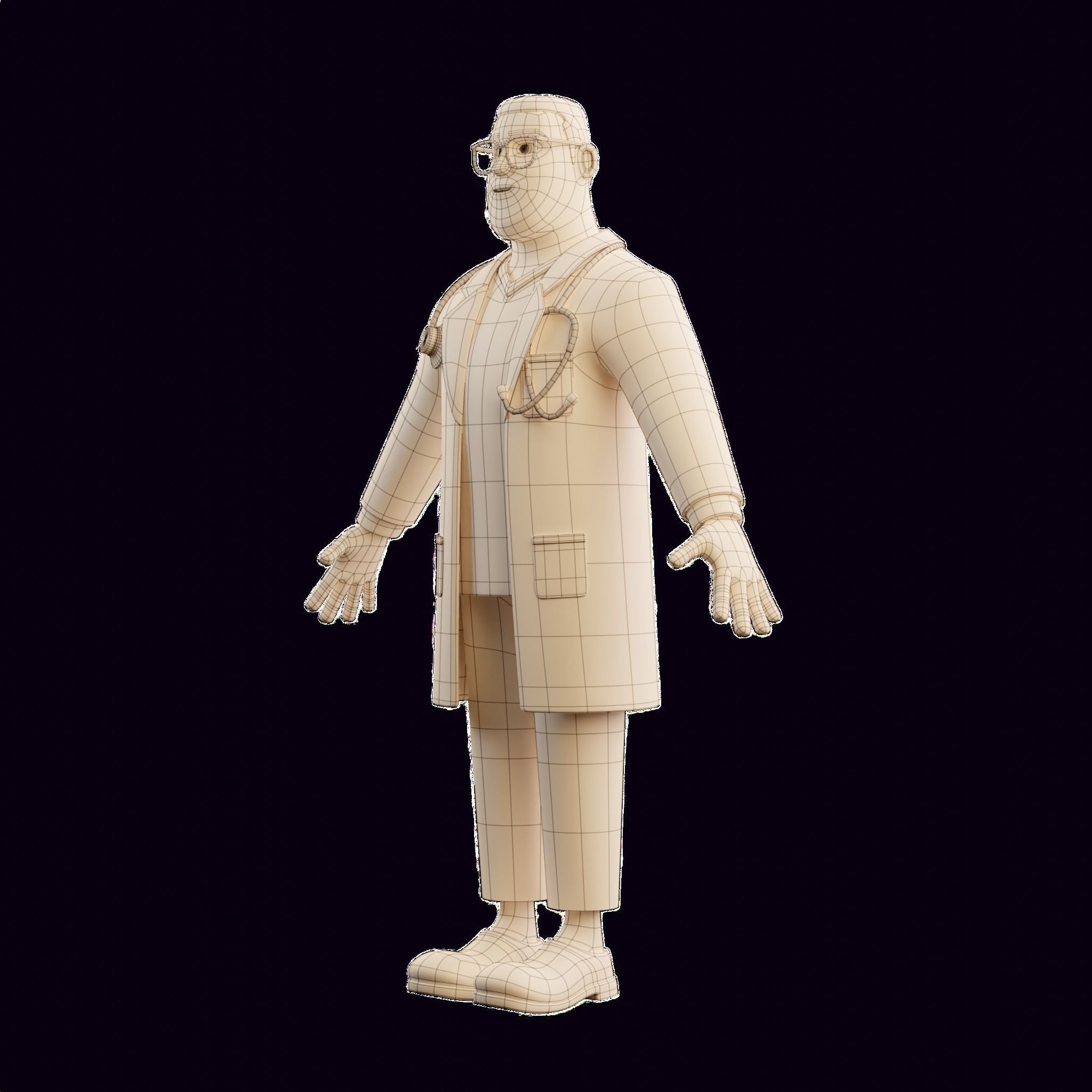 Doctor Male Cartoon Character Illustration 3D model 3D model | CGTrader