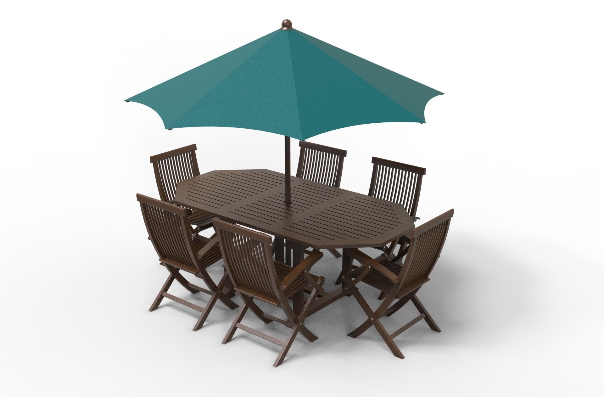 3d model Patio Outdoor furniture set with umbrella 3D model | CGTrader